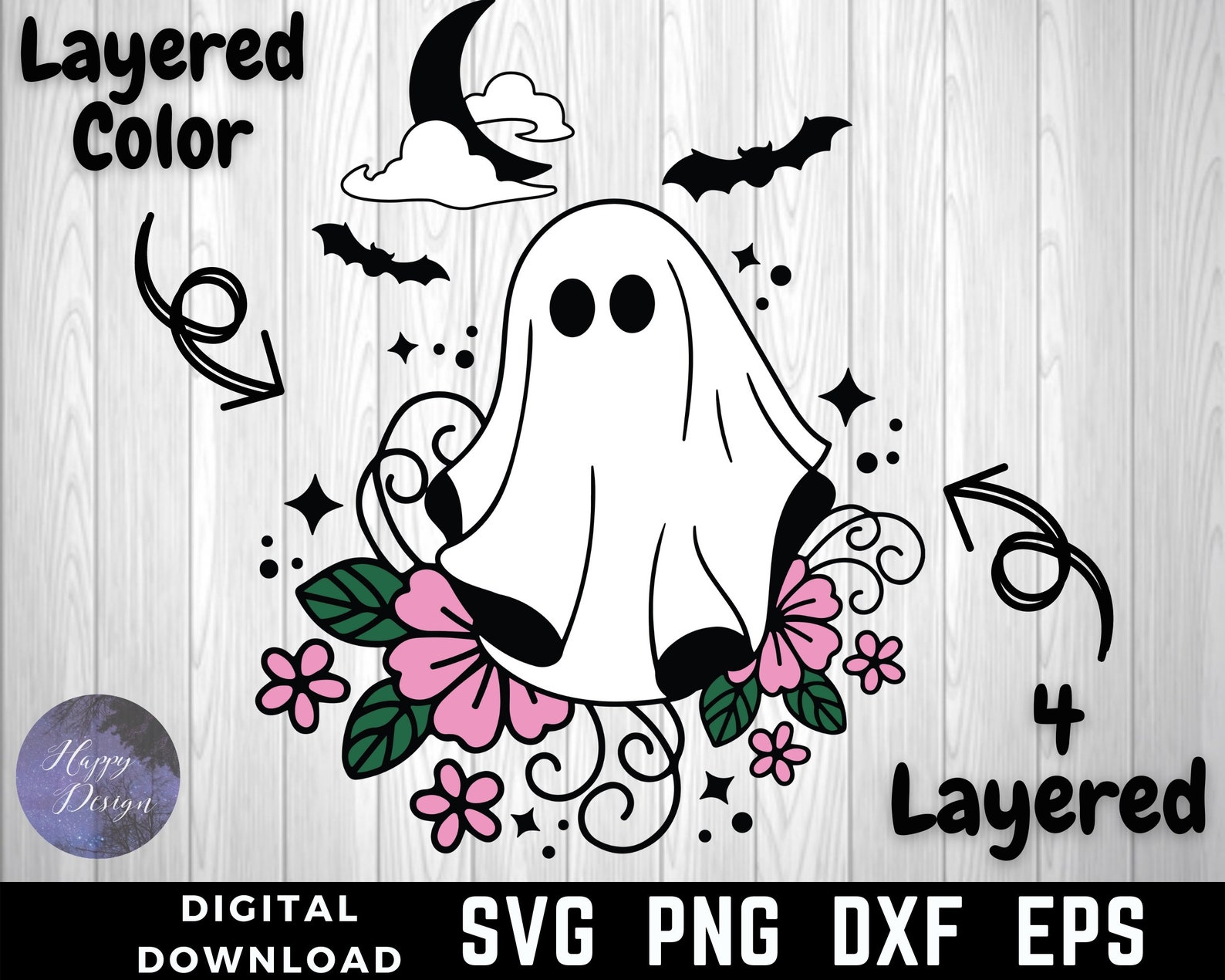 Layered Floral Ghost svg Halloween Svg Ghosts svg Ghost - Etsy.de