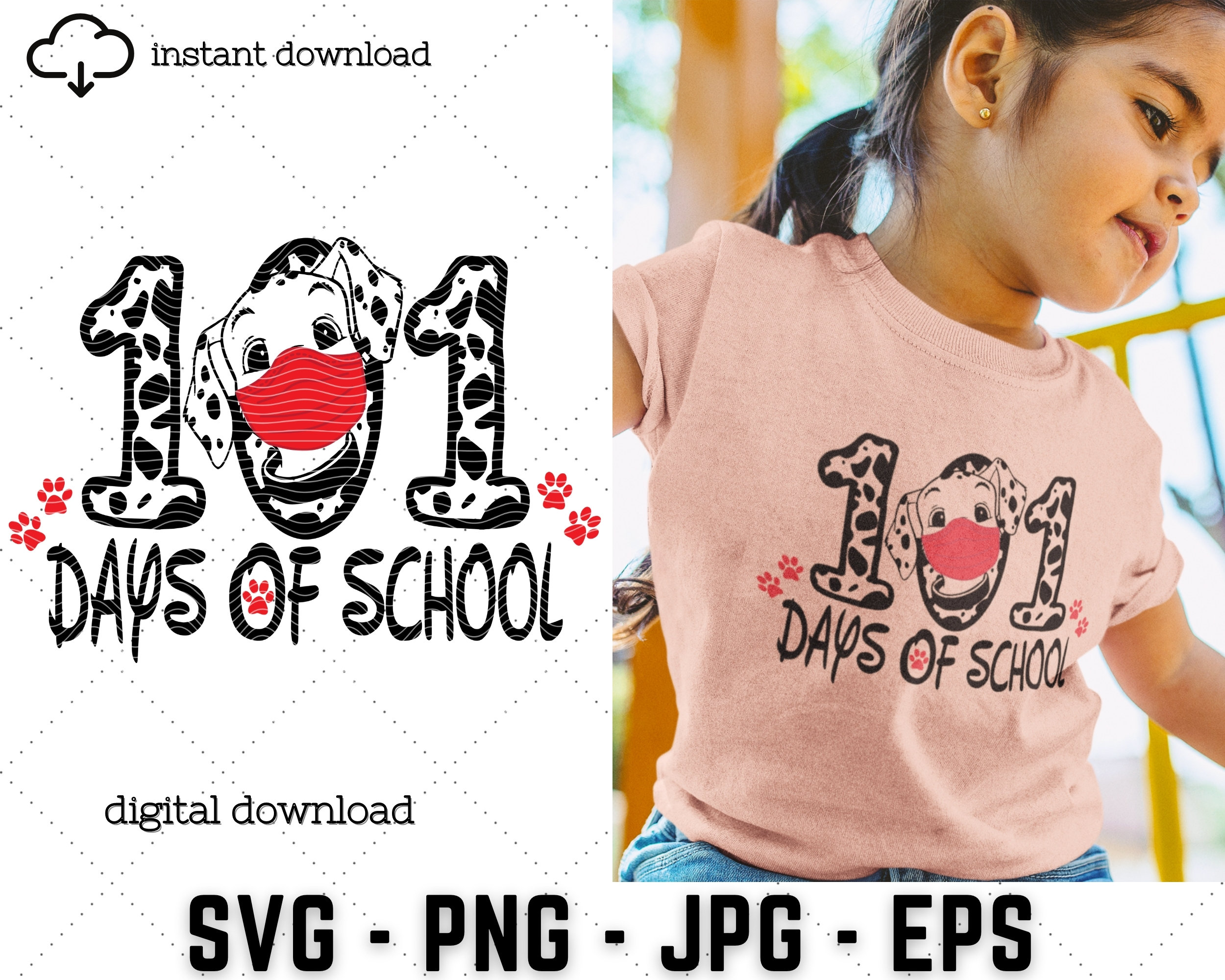 101 Days of School SVG 101 Days of School Dalmatian SVG | Etsy