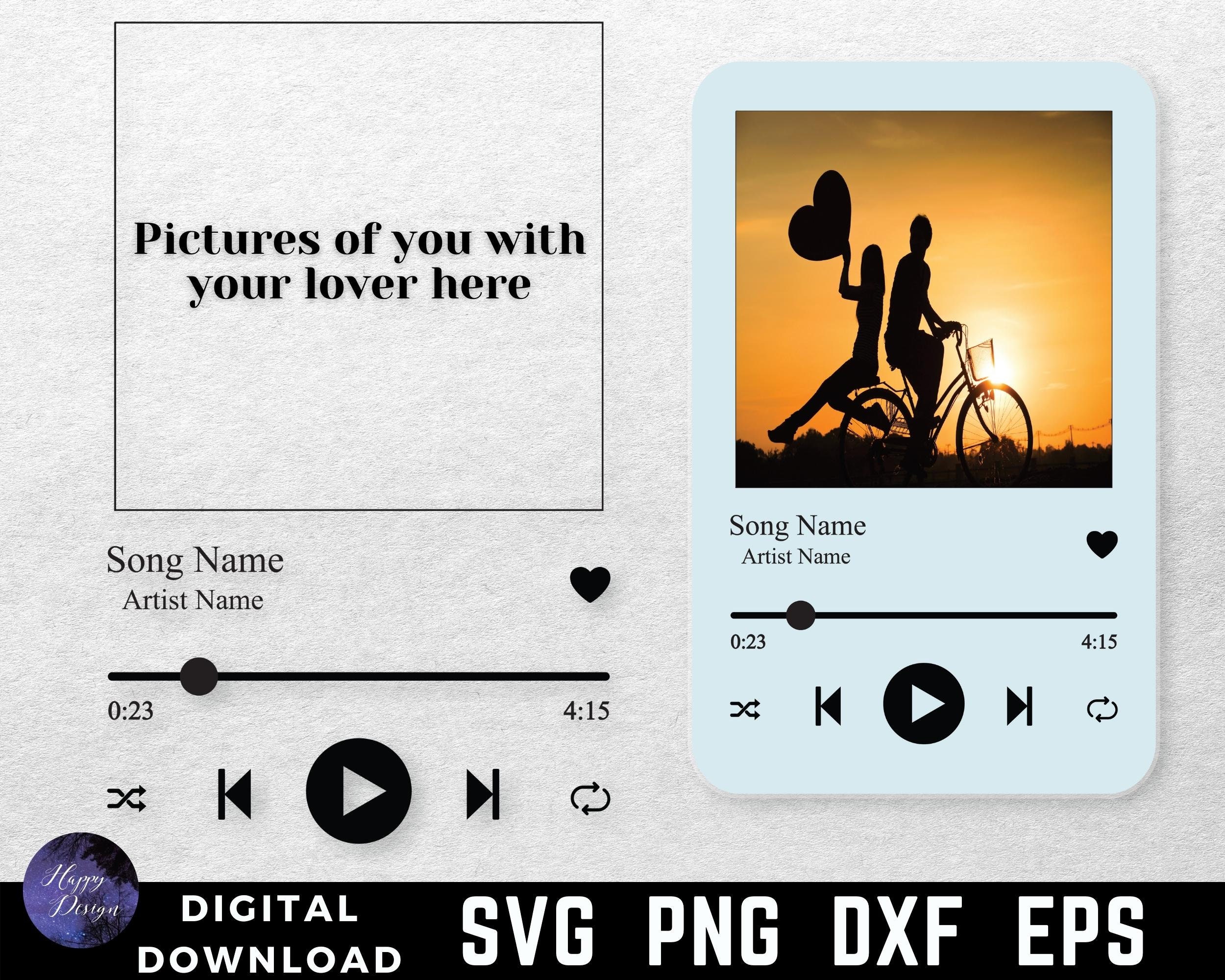 Spotify Music Player Template Spotify Glass Artwork SVG Cut File For 