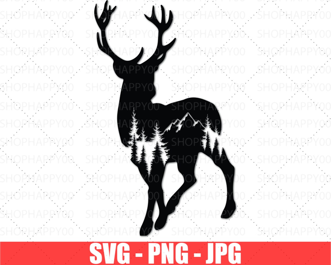 Mountain Svg Deer Svg Nature Svg Camping Svg Animal Svg - Etsy