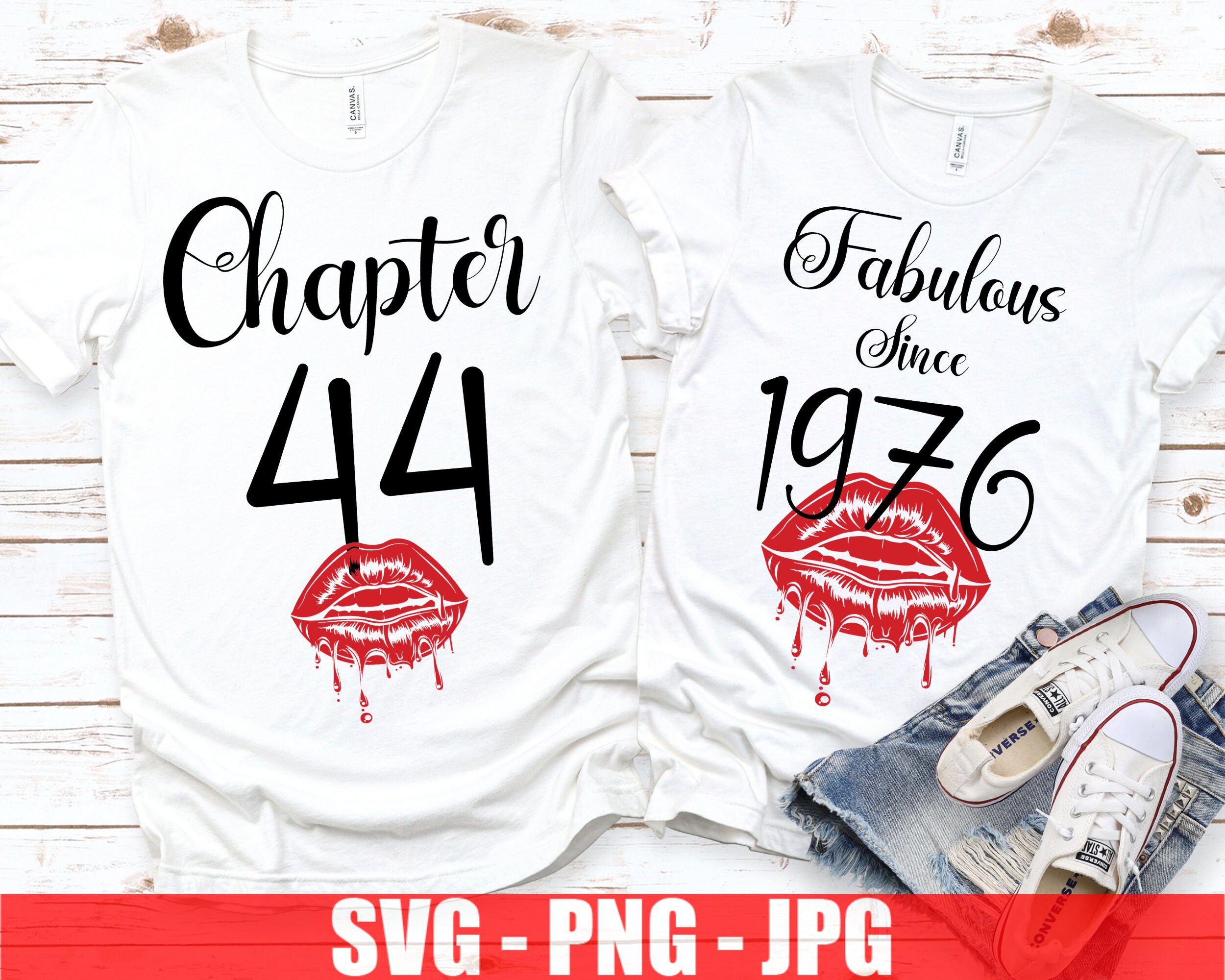 Fabulous since 1976 Chapter 44 44th Birthday Svg Kiss | Etsy