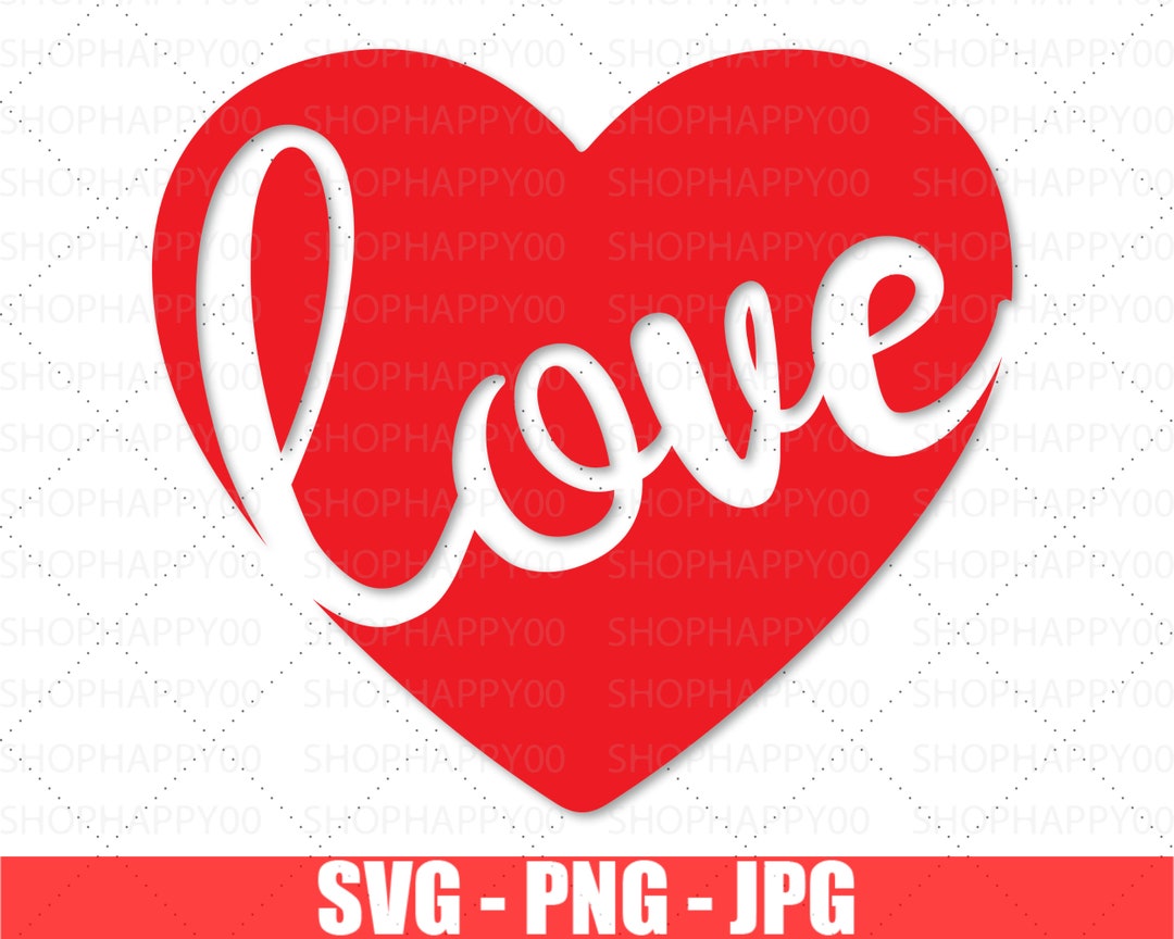 Love Heart Svg Heart SVG Valentines Day Svg Red Heart - Etsy
