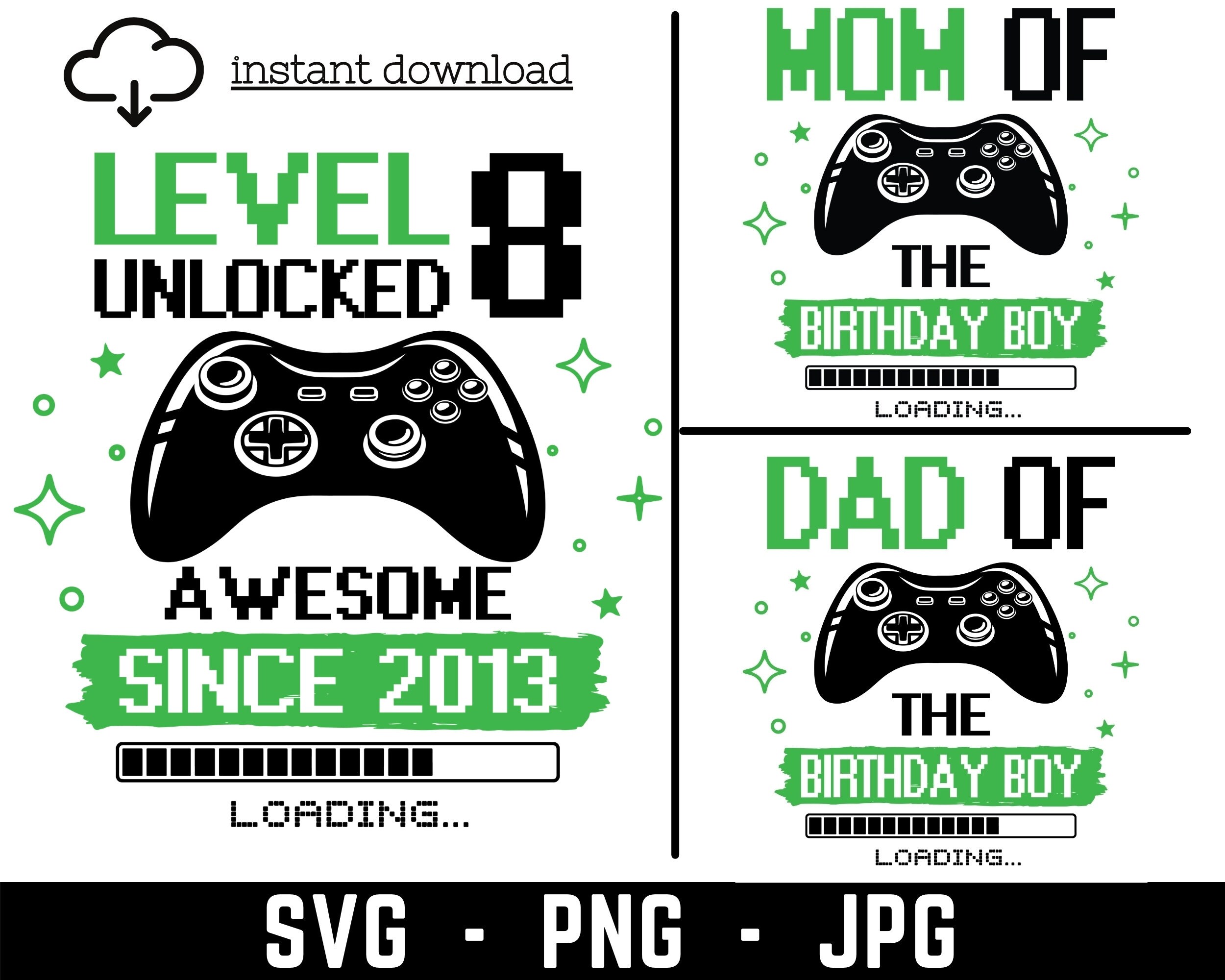 Level 8 Unlocked Svg 8th Birthday Boy Gamer 8 Years Old - Etsy Australia