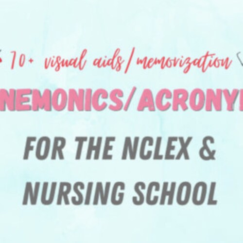 Mnemonics/acronym Visual Aids Cards for the NCLEX & Nursing - Etsy