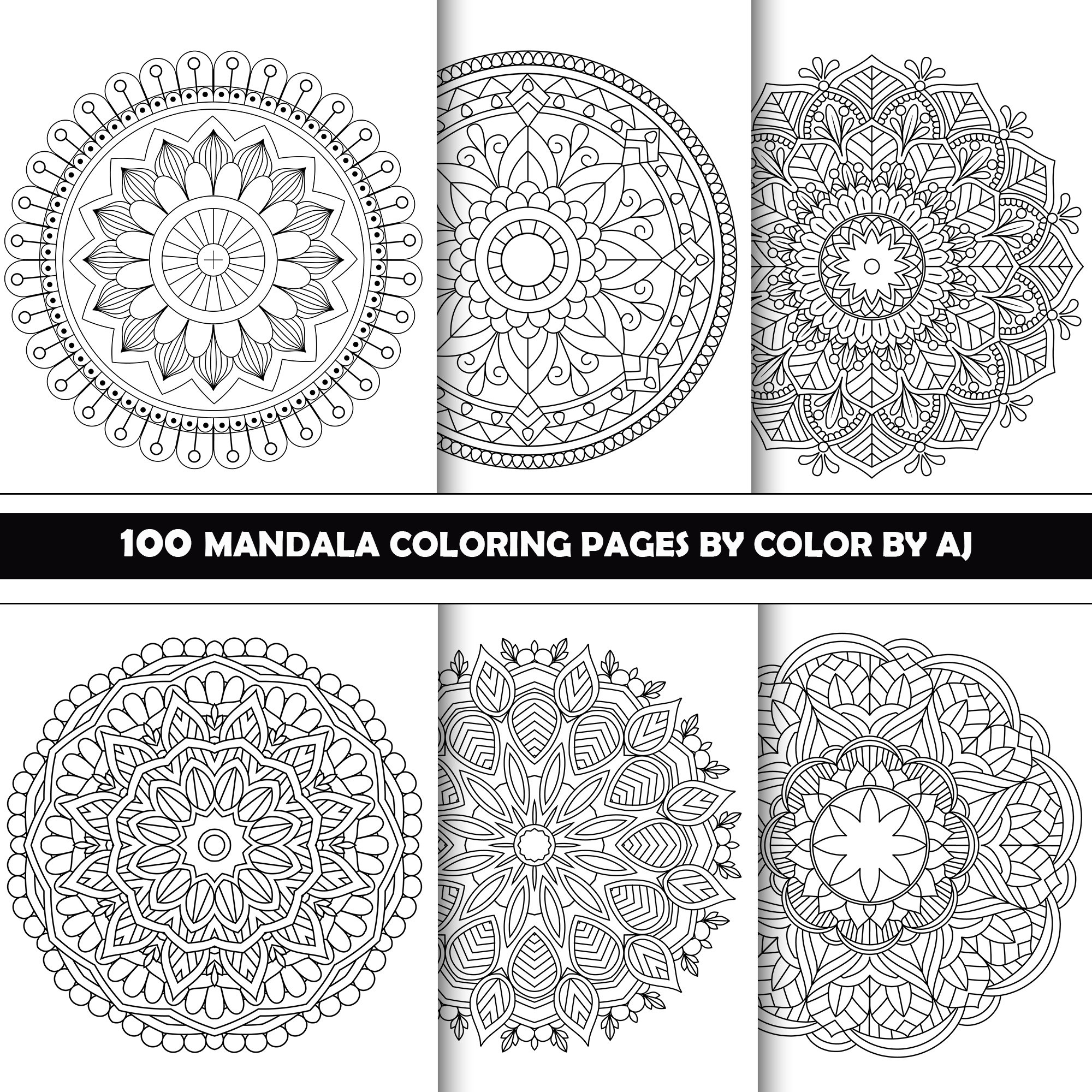 100 Mandala Coloring Pages for Adults Instant PDF Download, Coloring ...