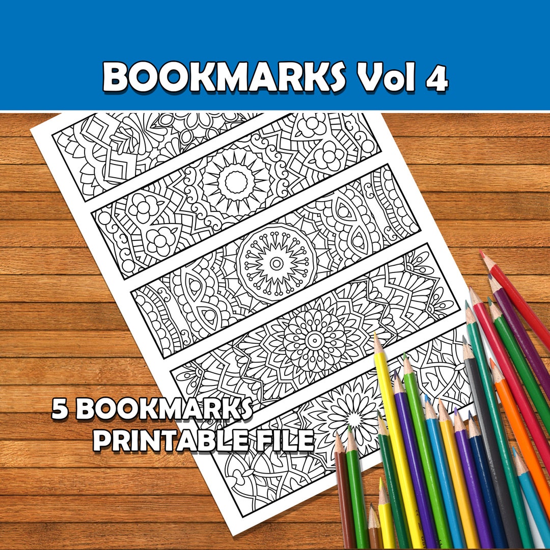 Printable Coloring Bookmarks Vol 4, Printable PDF, Adult Coloring Pages ...