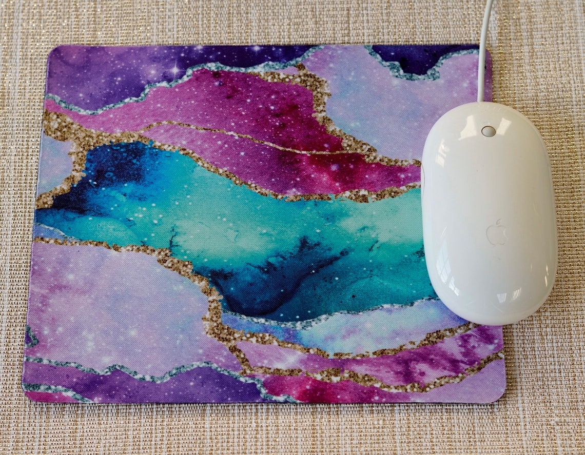 Galaxy Agate Printed Mouse Mat Office Pink Purple Desk Space - Etsy Ireland