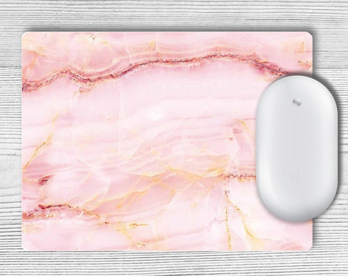 Marble Mouse Pad, Chic Office Decor, Pink Marble, Mouse Pad for Her ...