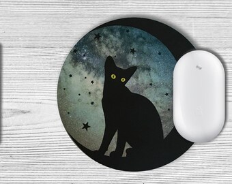 Black Gold Moon Sun Star Celestial Mouse Mat Rectangle or Round ...