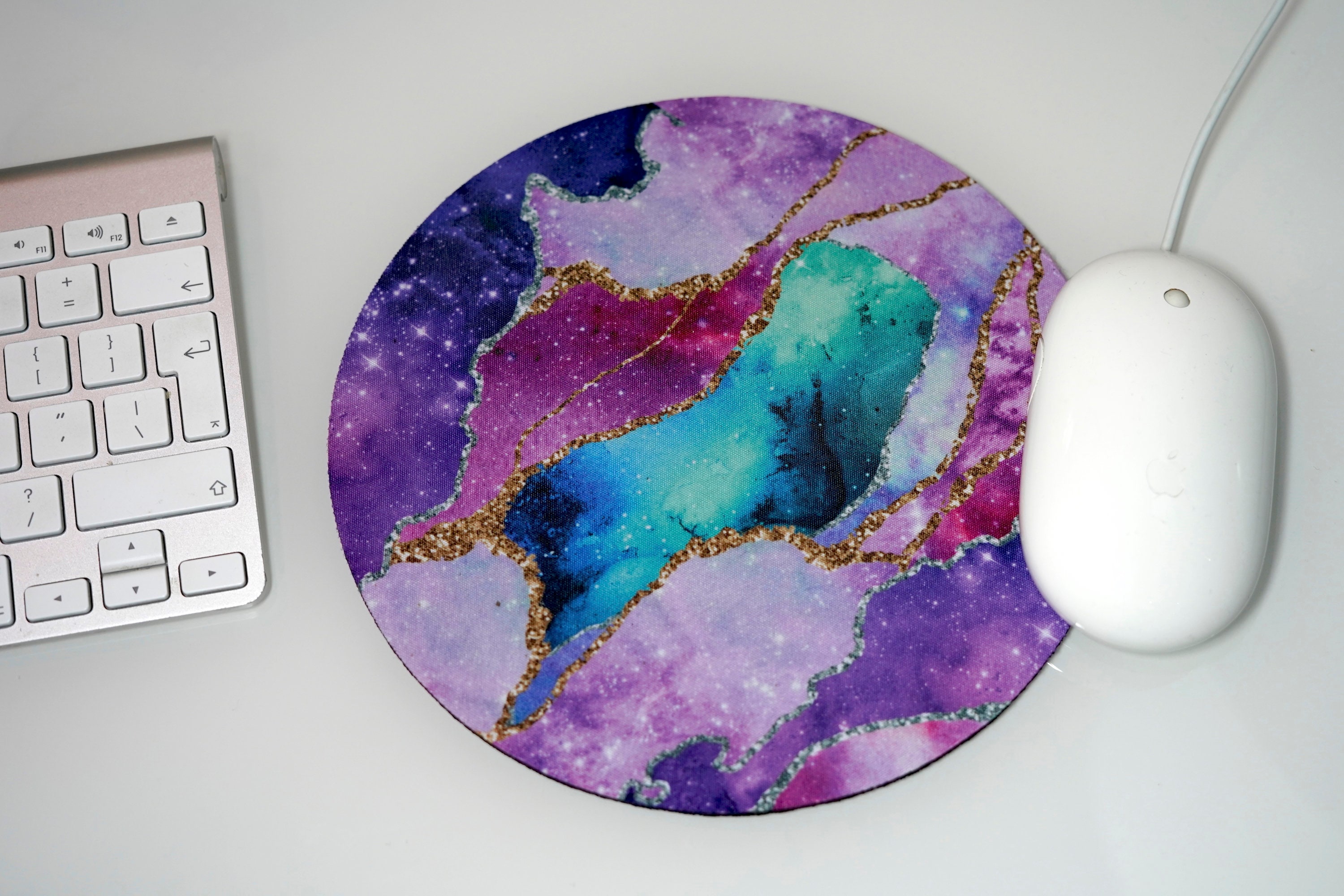 Galaxy Agate Printed Mouse Mat Office Pink Purple Desk Space - Etsy Ireland