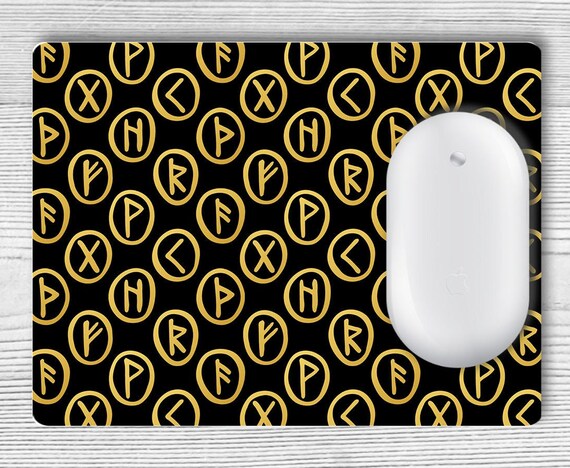 Mouse Pad Pagan Mouse Mat Norse Runes Mousepad With Optional - Etsy