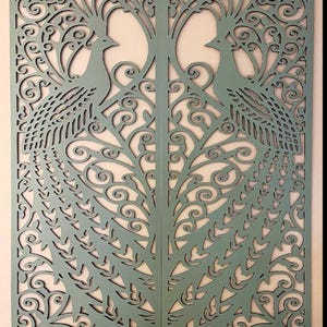 Peacock Wood Wall Hanging – Elegant Nature & Bird Inspired Art Set of 2 ...