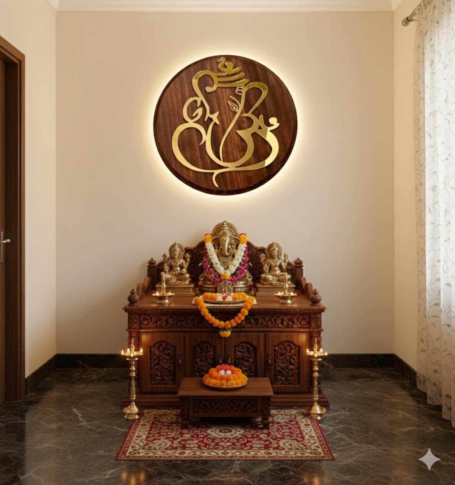 Ganesha Wood Wall Art, 3D Acrylic, Spiritual Decor - Etsy