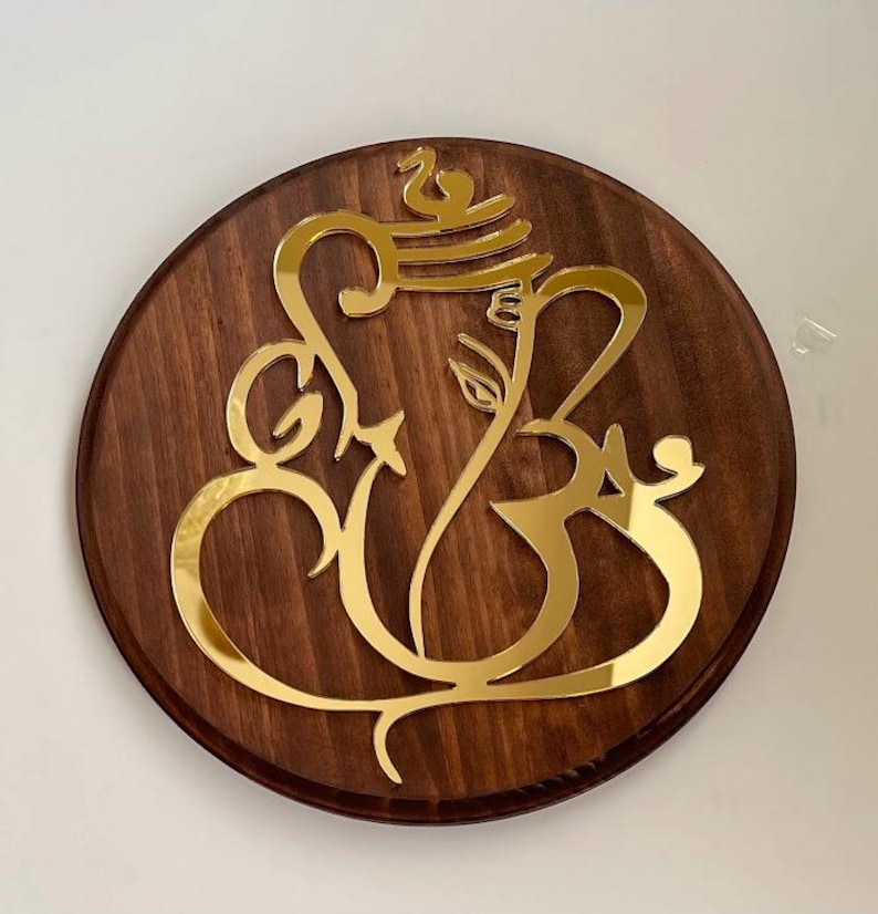 Ganesha Wood Wall Art, 3D Acrylic, Spiritual Decor - Etsy
