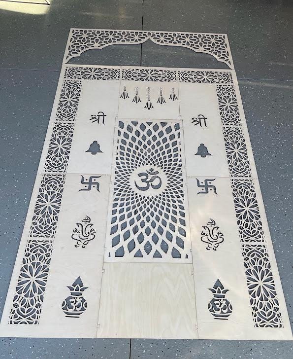 Custom Wooden OM Mandir – Personalized Hindu Temple Decor – Laser Cut ...