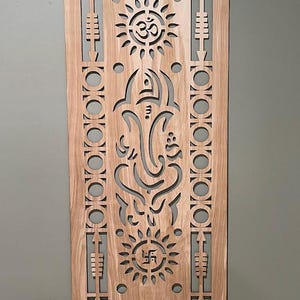 OM Design, Wall Art for Pooja Room– Spiritual Hindu Symbol Wood Wall ...