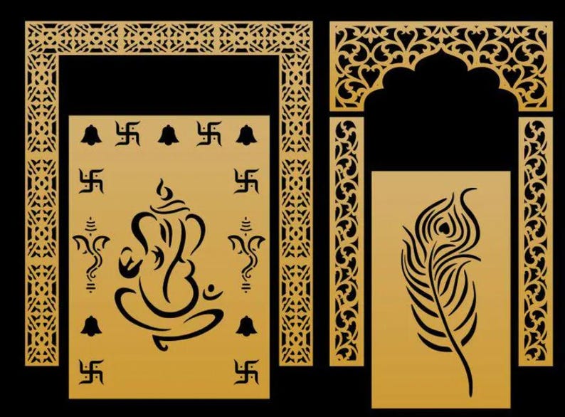 Custom Wooden OM Mandir – Personalized Hindu Temple Decor – Laser Cut ...