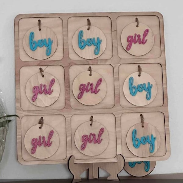 Baby Gender Reveal Tic Tac Toe - Etsy
