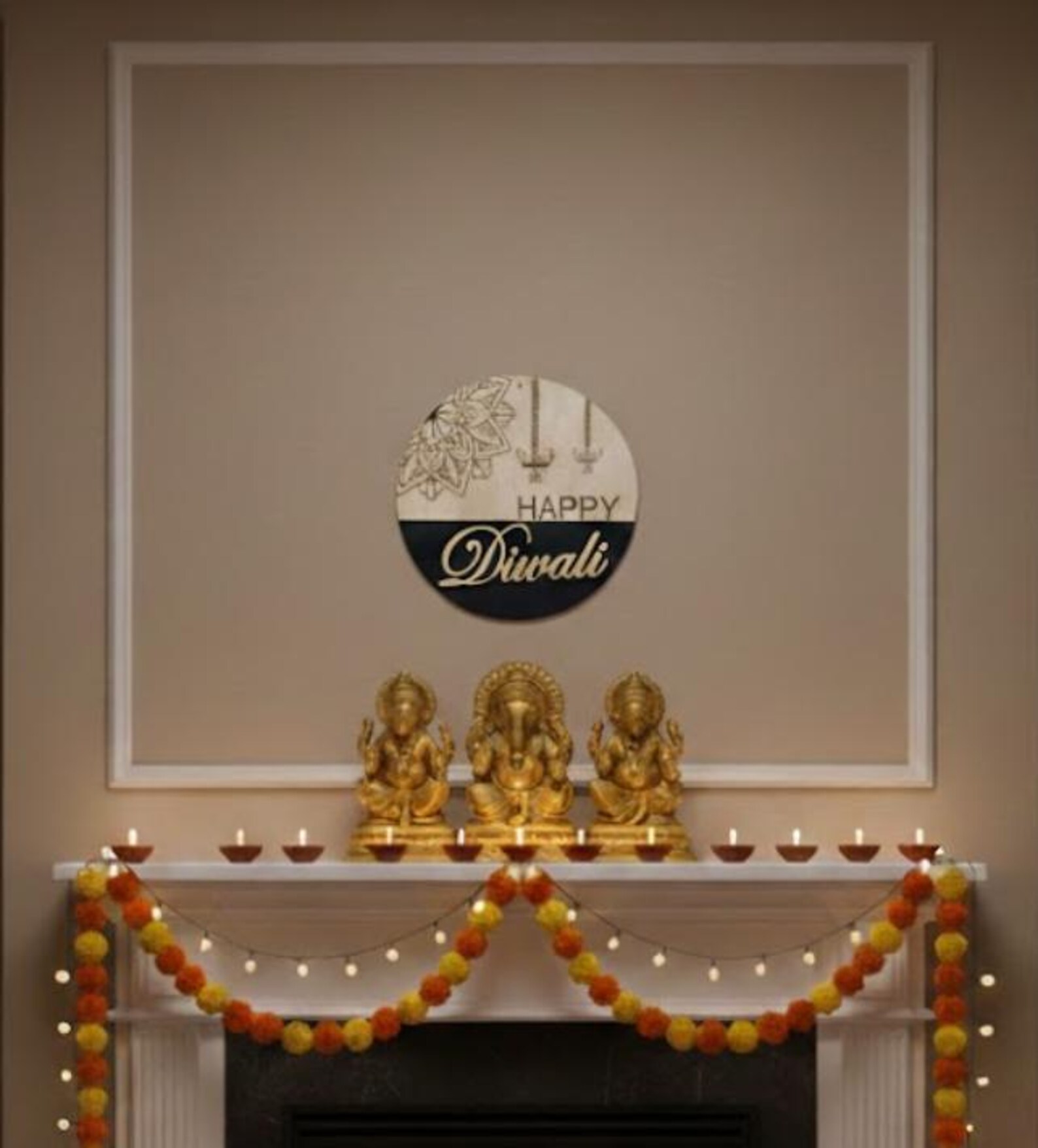 Diwali Wooden Rangoli Wall Hanging – Laser Cut Indian Festival Decor - Etsy