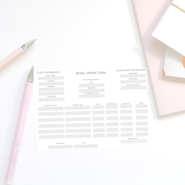 Retail Order Form - Etsy