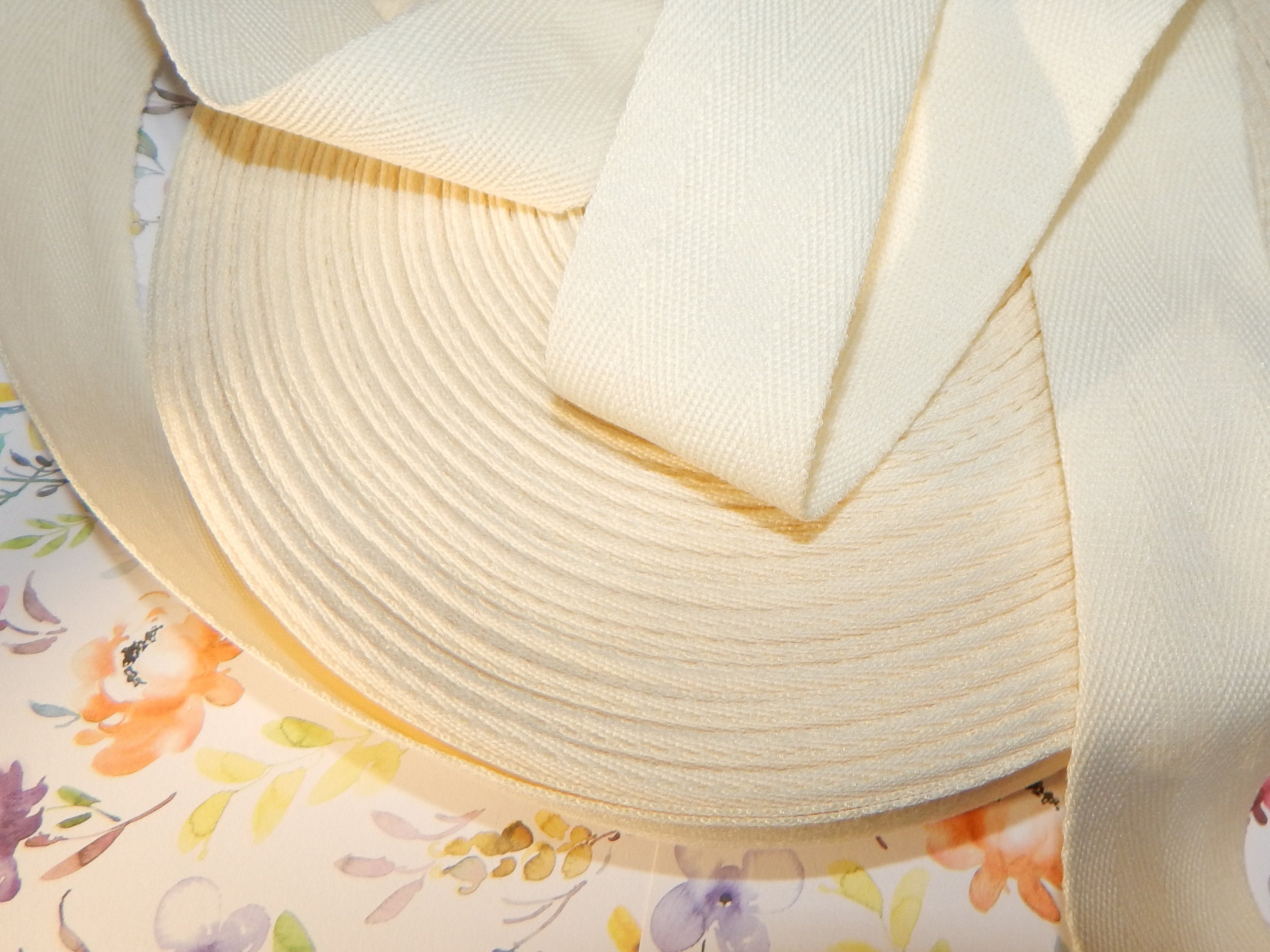 Natural Cotton Herringbone Woven Webbing Snippit Roll Backing ...