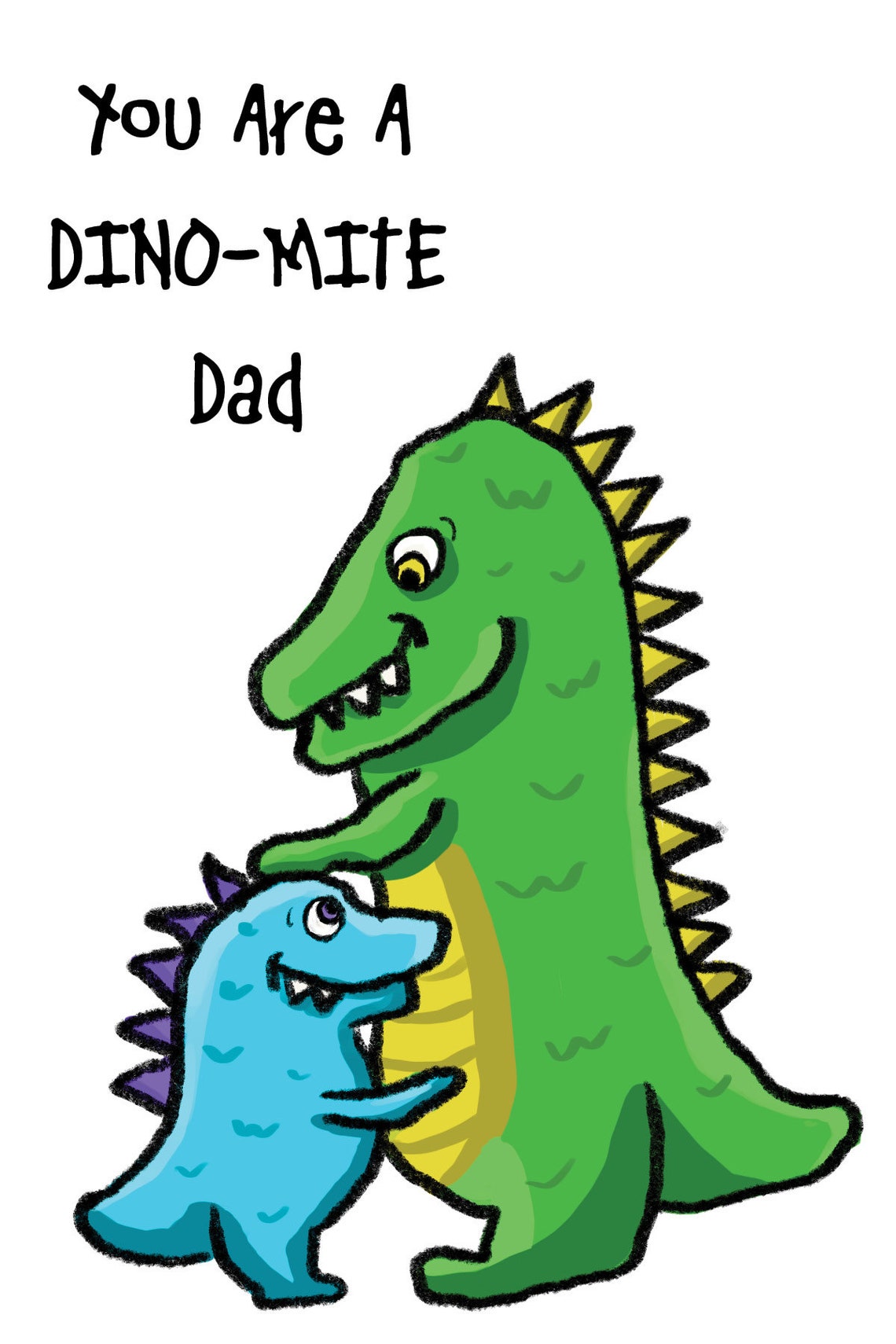 Dinosaur Father's Day Card - Digital Download - Etsy