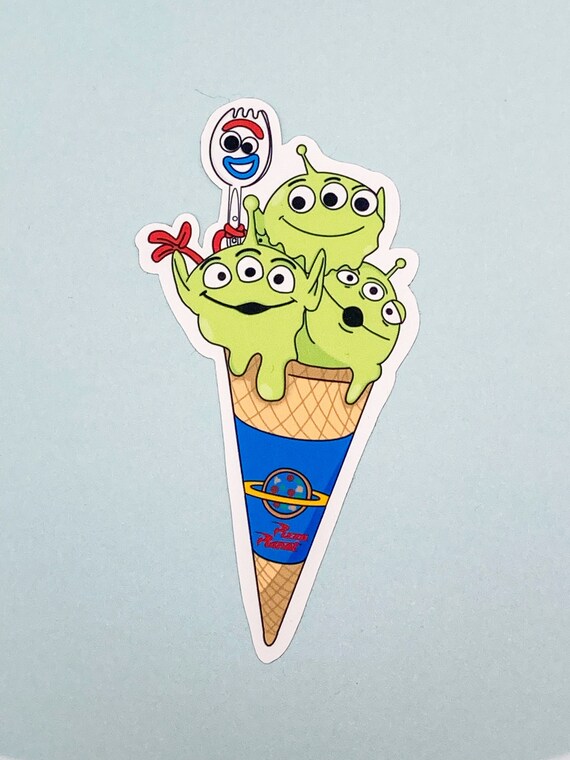 Toy Story Alien Ice Cream Cone Viynl Sticker Forky Ice Cream - Etsy