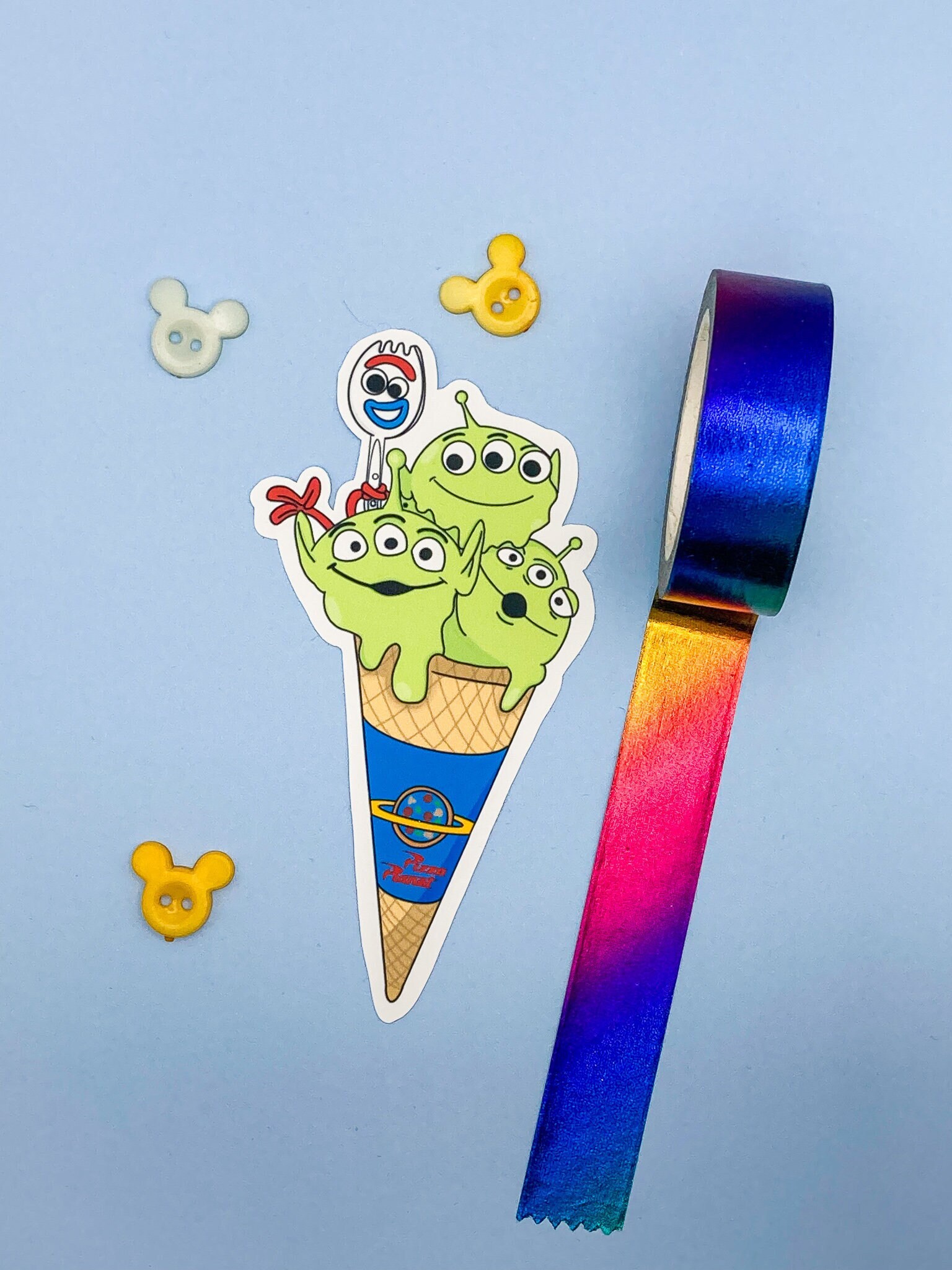 Toy Story Alien Ice Cream Cone Viynl Sticker Forky Ice Cream - Etsy