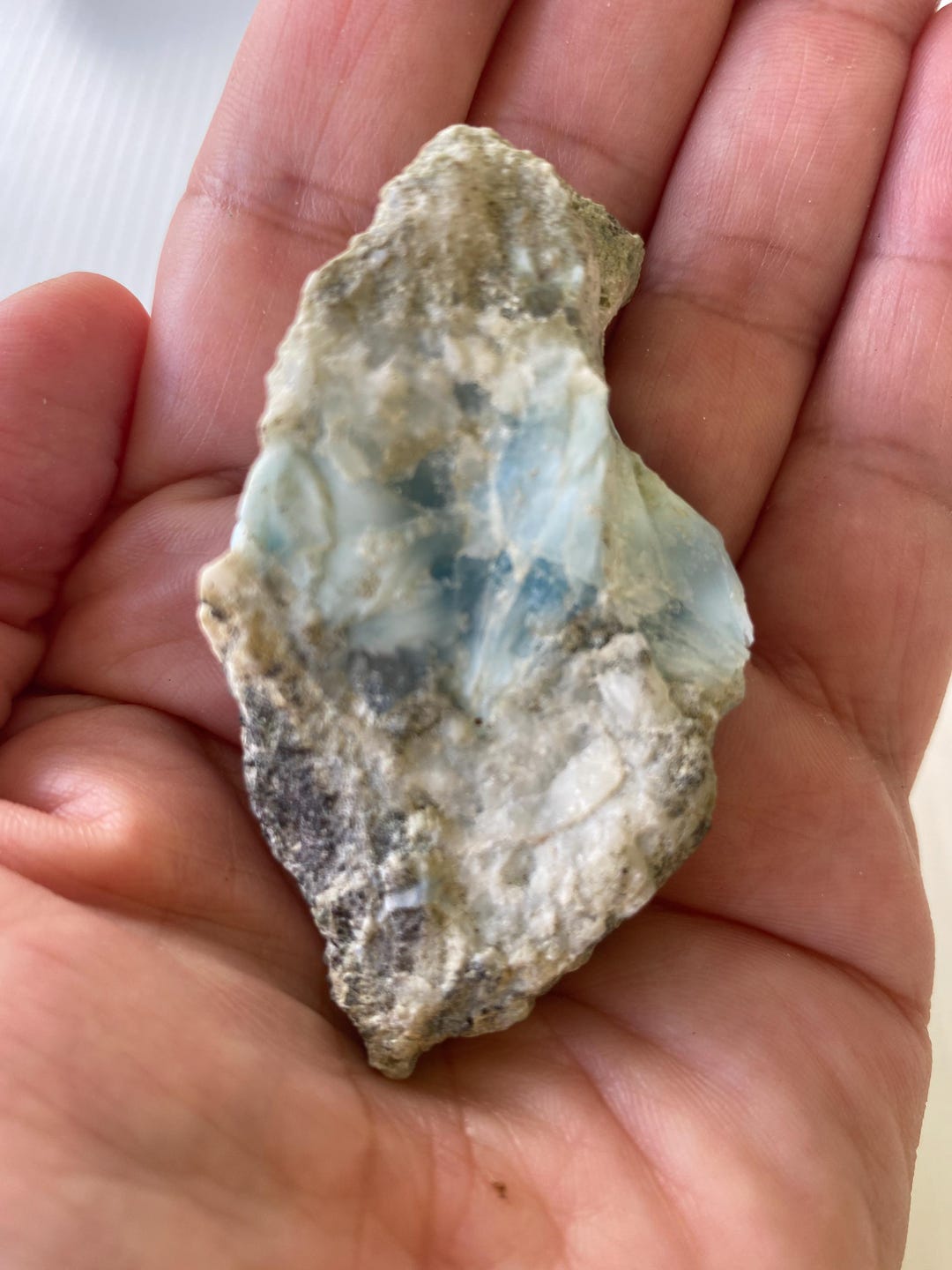 Rough Larimar Natural Cut Chunk Natural Gemstone Healing Crystal ...