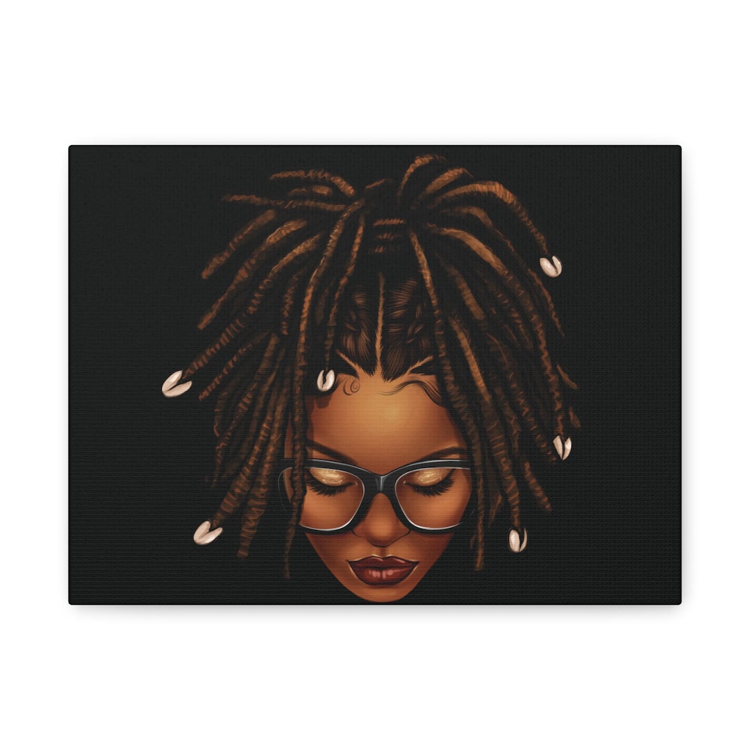 Dreadlock Art Canvas, Black Girl Wall Decor, Afrocentric Home Decor ...