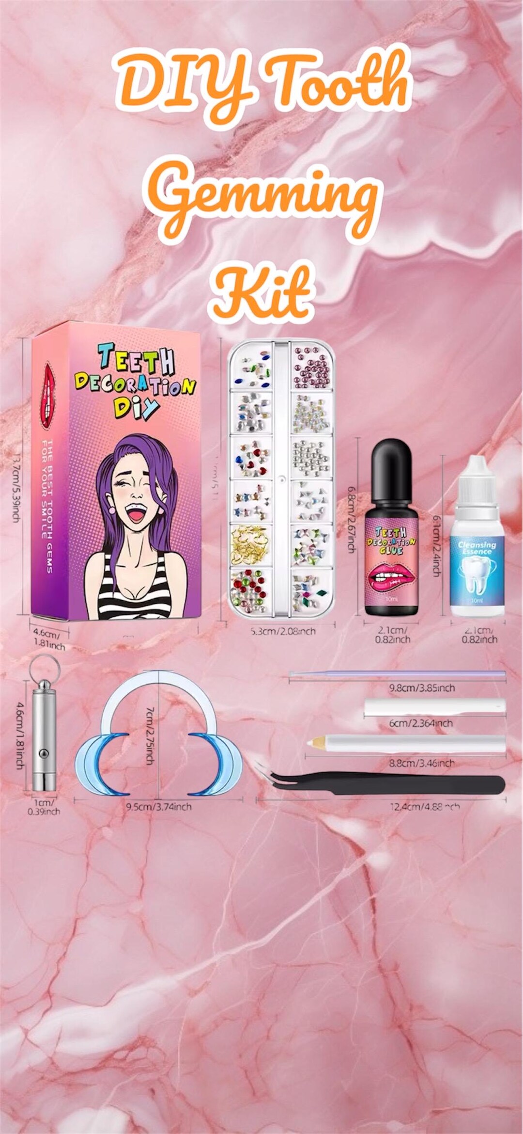 Professional Tooth Gem Kit - At-home Tooth Gemming Kit for Sparkling ...