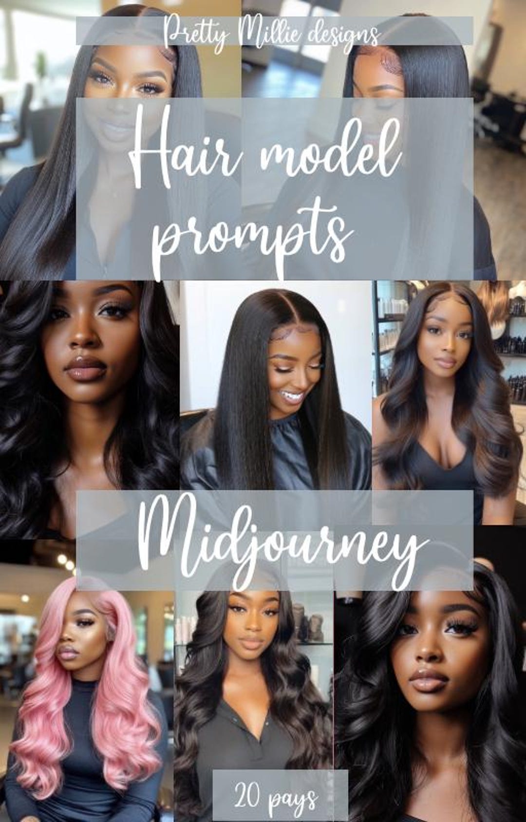 Hair Model Prompts for Midjourney AI Hair Model Guide Digital Download ...