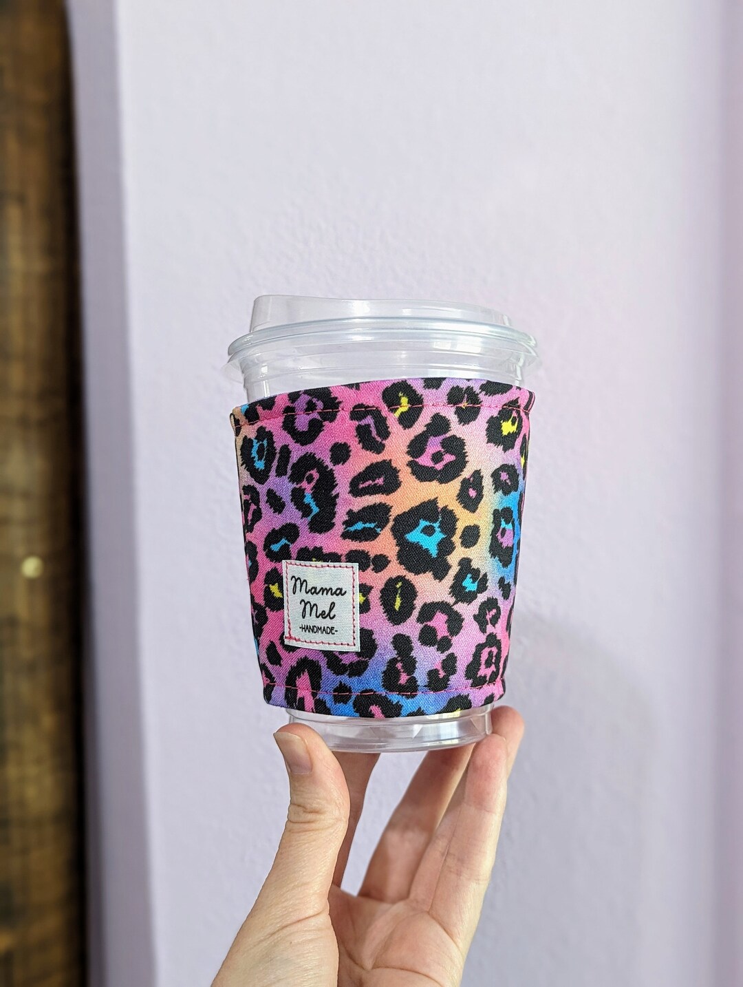 Rainbow Leopard Drink Cozy, Iced Coffee Sleeve, Coffee Cozie, Iced ...