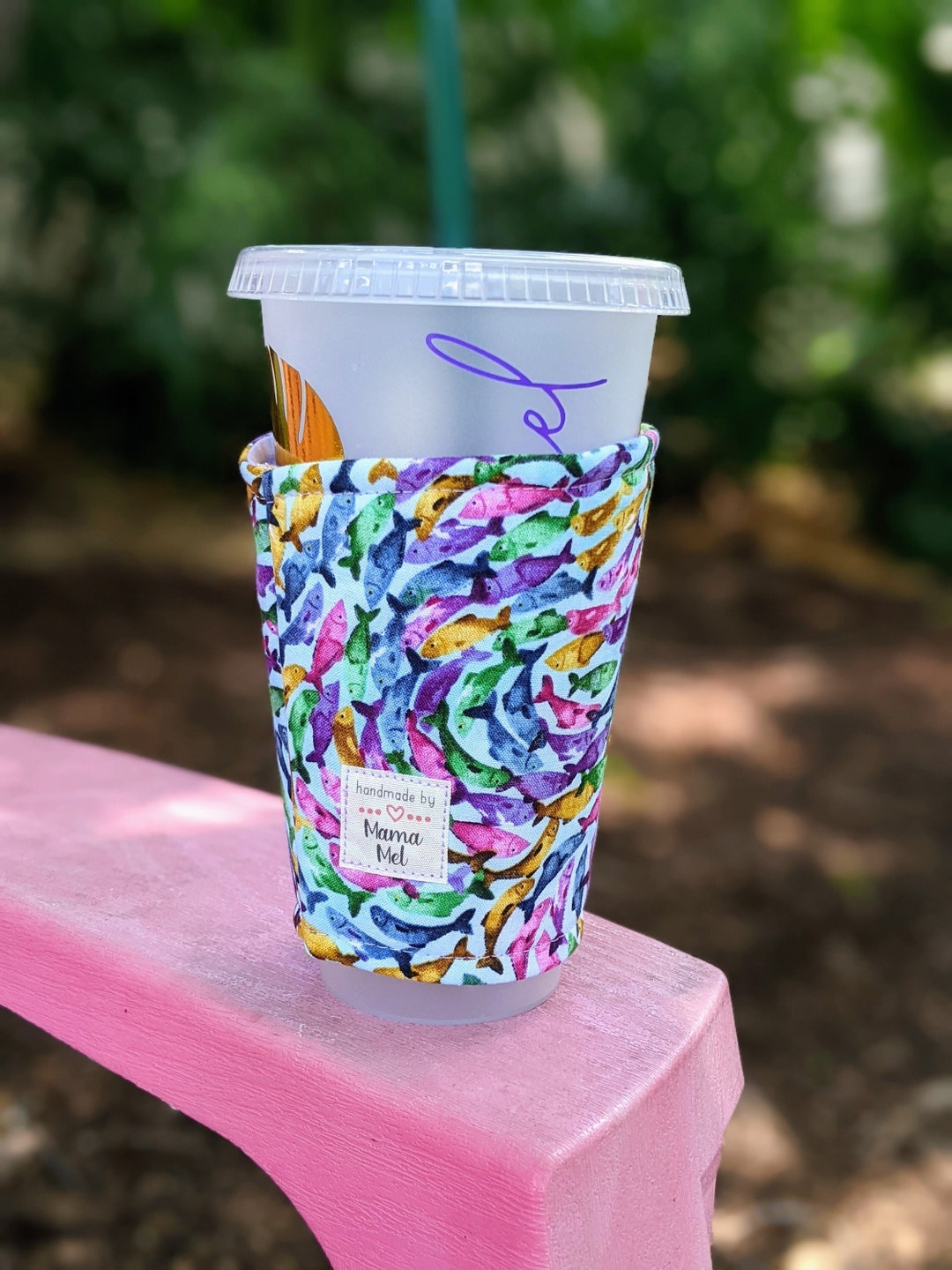 Watercolor Fish Iced Coffee Sleeve, Iced Coffee Cozy, Drink Cozy, Drink ...