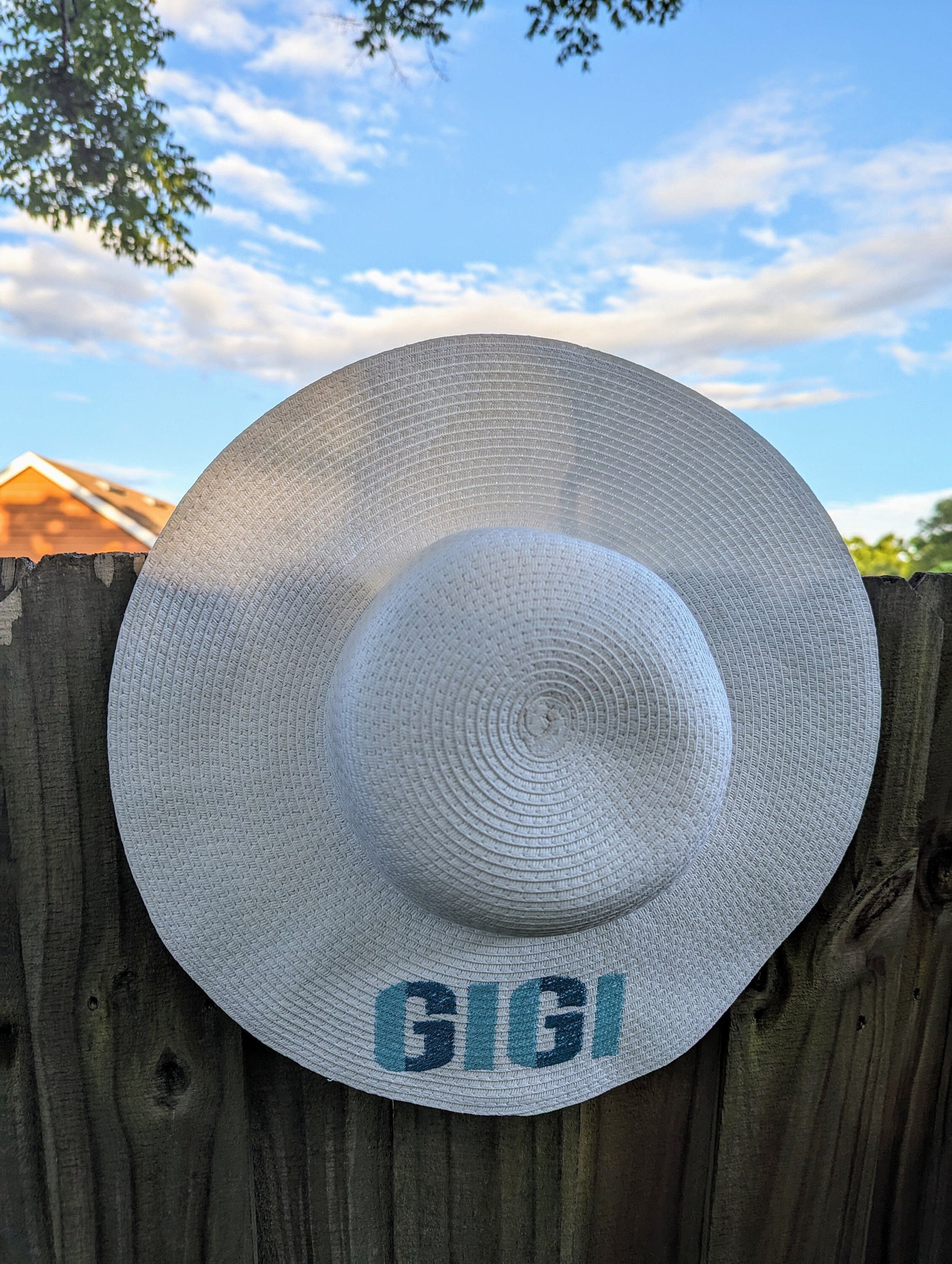 Personalized Sun Hat, Beach Hat With Initials, Wide Brim Floppy Sun Hat ...