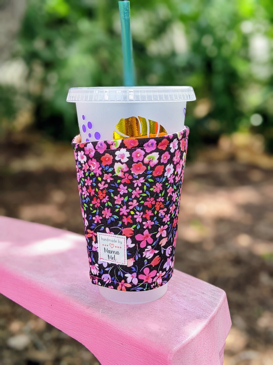 Drink Cozy | 'floral' Drink Sleeve | Can Sleeve | Iced Coffee Cozy ...