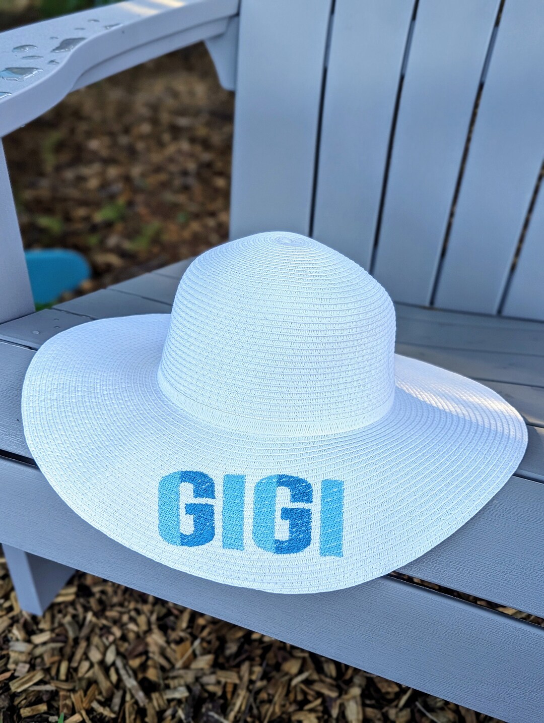 Personalized Sun Hat, Beach Hat With Initials, Wide Brim Floppy Sun Hat ...