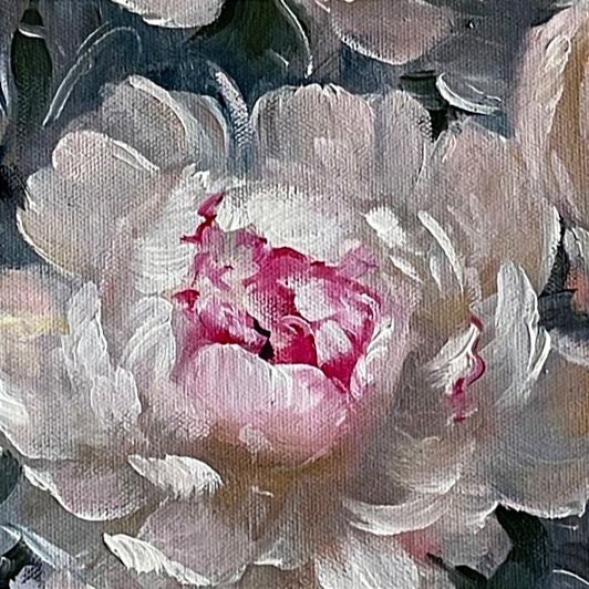 Peony Painting Custom Peonies Flower Art Original Flower Wall Art Roses ...