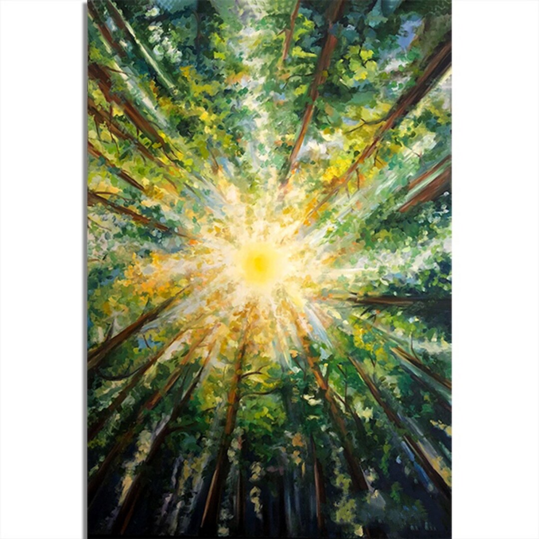 Trees Painting San Original Art Woodland Artwork Landscape Wall Art ...