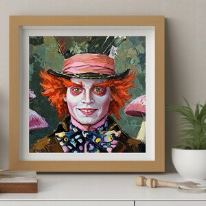 Mad Hatter Original Oil Painting Alice in Wonderland Portrait Impasto ...