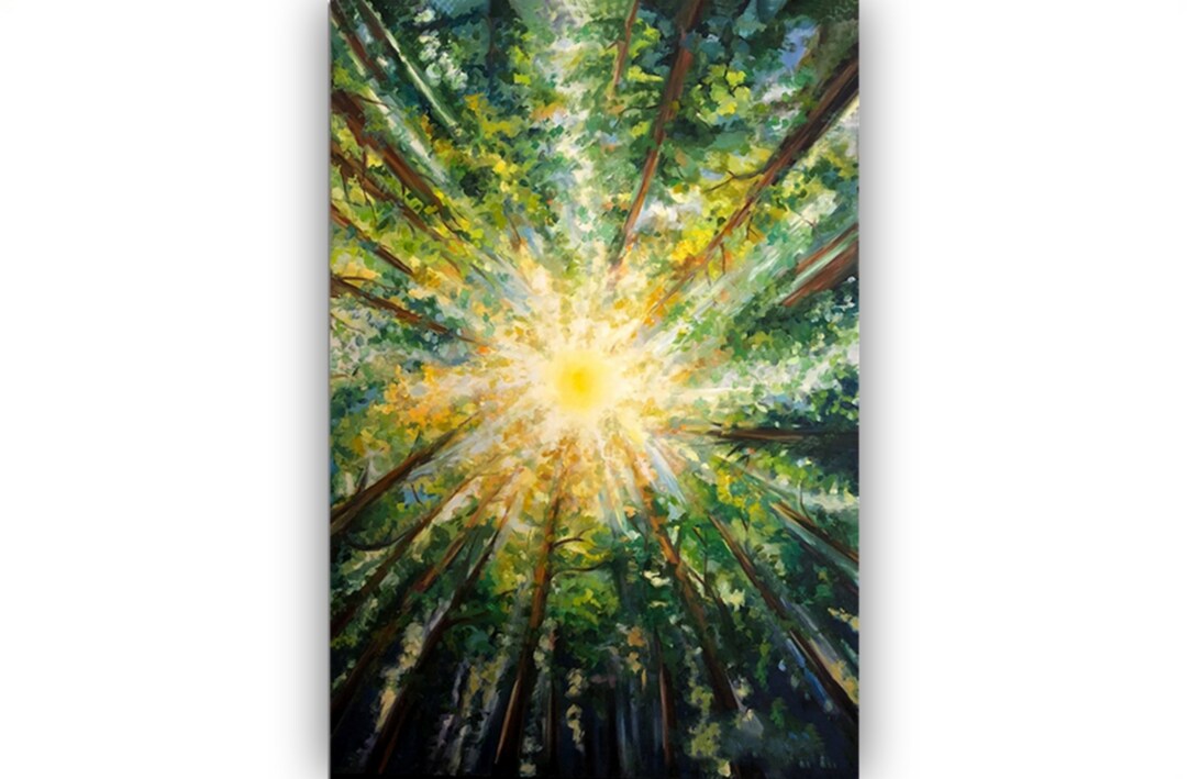 Trees Painting San Original Art Woodland Artwork Landscape Wall Art ...