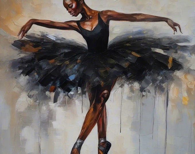 Black Ballerina Painting African American Original Art Black Woman Oil ...