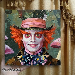 Mad Hatter Original Oil Painting Alice in Wonderland Portrait Impasto ...