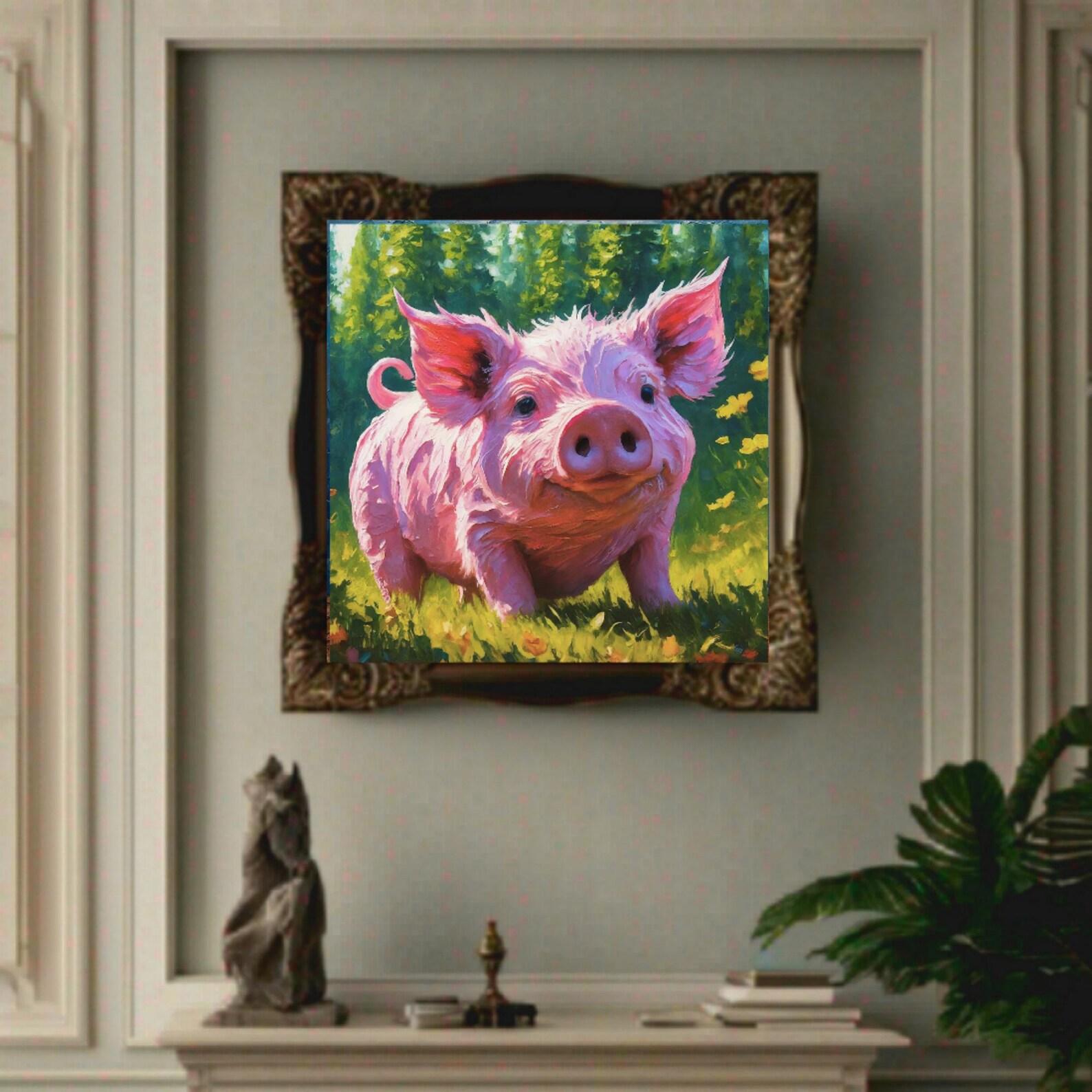 Piglet Oil Painting Original Canvas Farmhouse Animal Art Impasto by ...