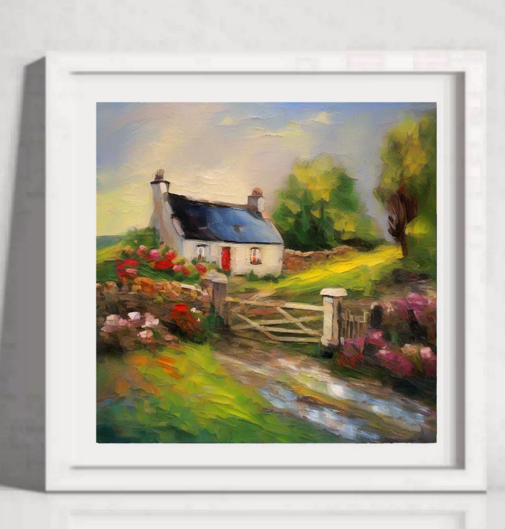 Scottish Highland House Painting Original Oil Landscape Art Impasto ...