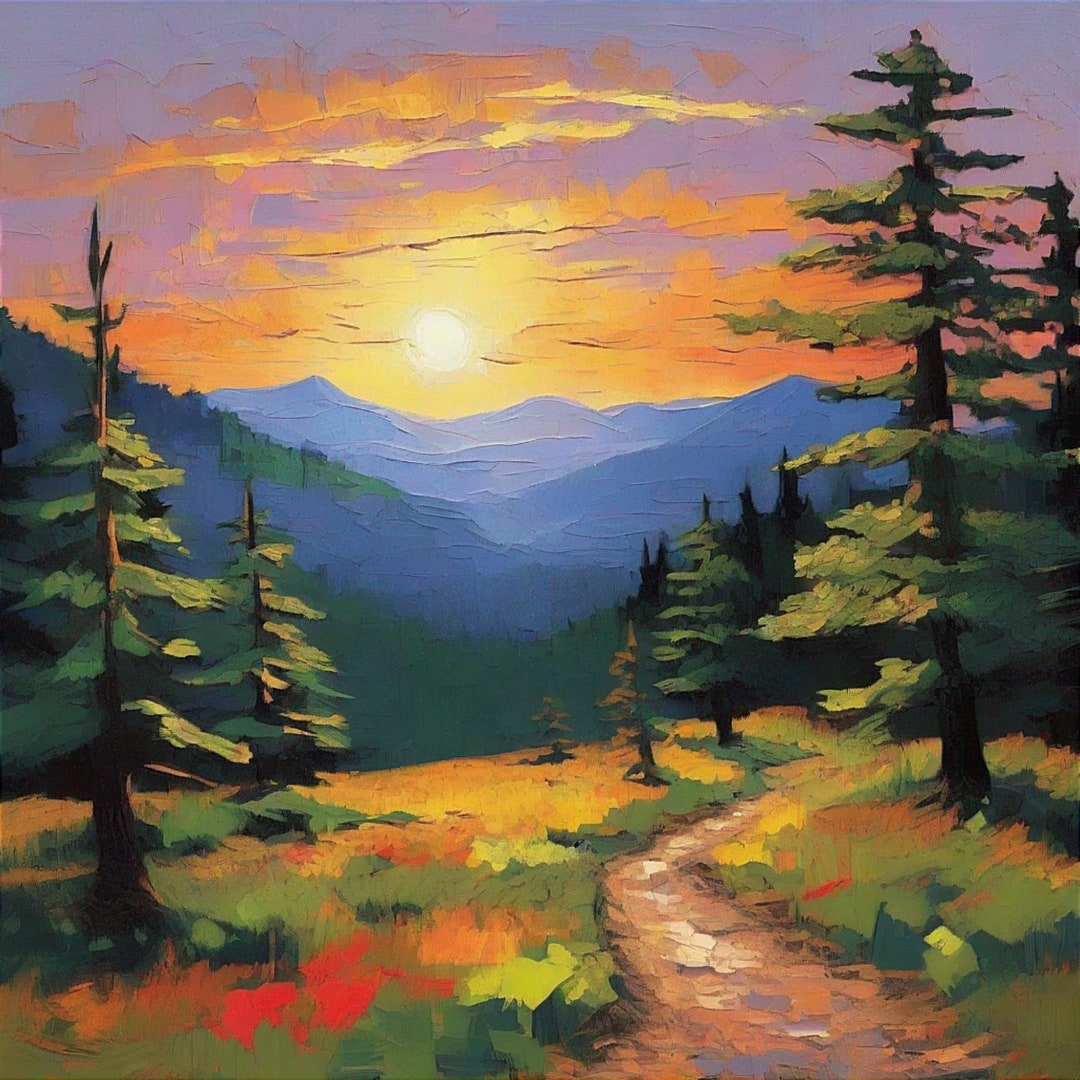 Colorado Painting Rocky Mountains Original Art Pine Tree Impasto Oil ...