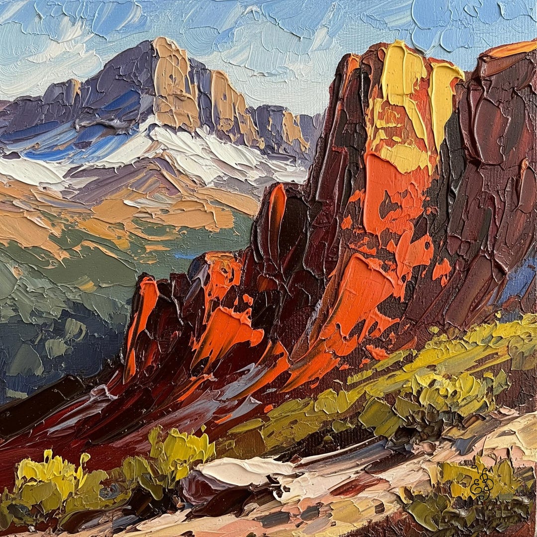 Zion National Park Original Oil Painting Utah Mountain Landscape Art ...