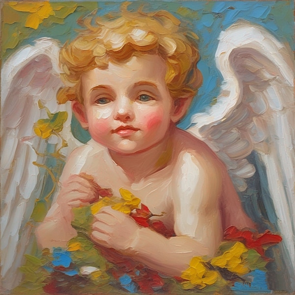 Cherub Art - Etsy