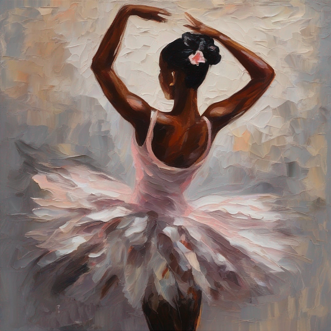 Black Ballerina Original Oil Painting African American Art Impasto ...