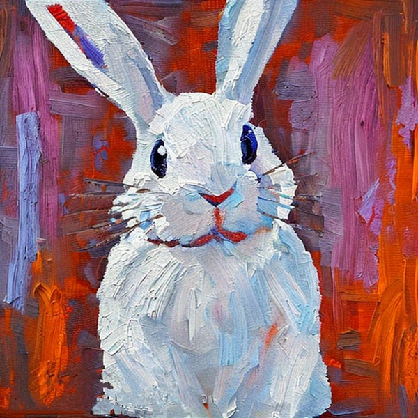 Bunny Painting - Etsy